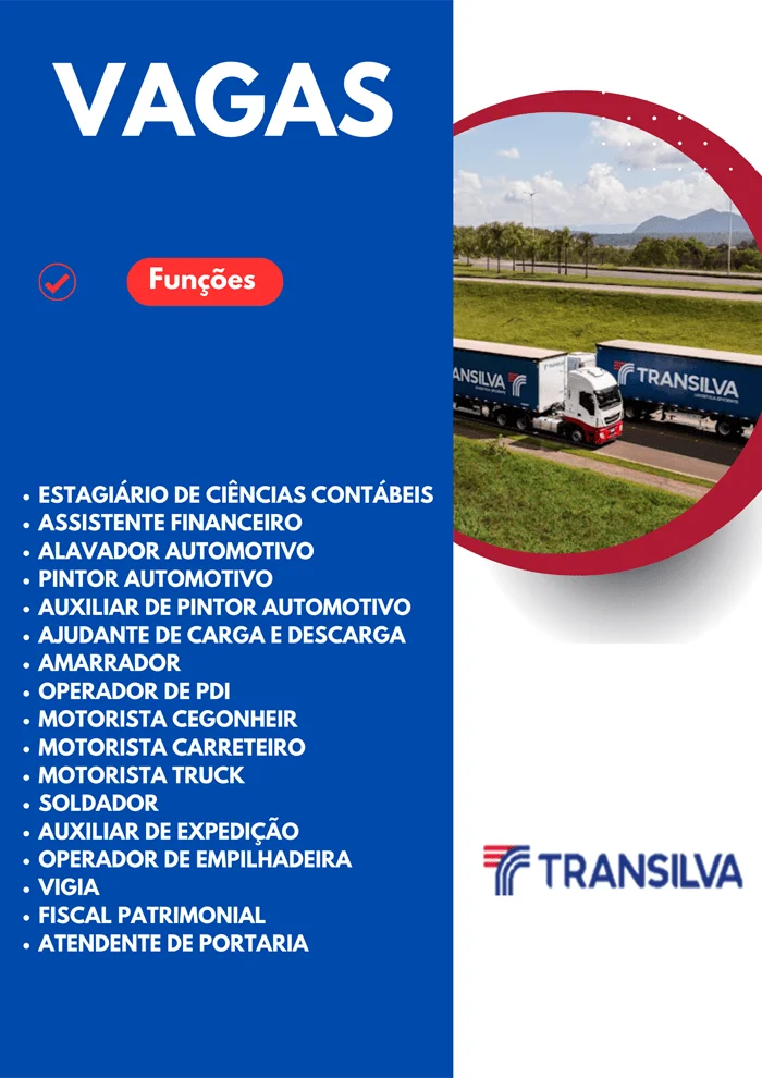 TRANSILVA ABRE PROCESSO SELETIVO COM DIVERSAS VAGAS